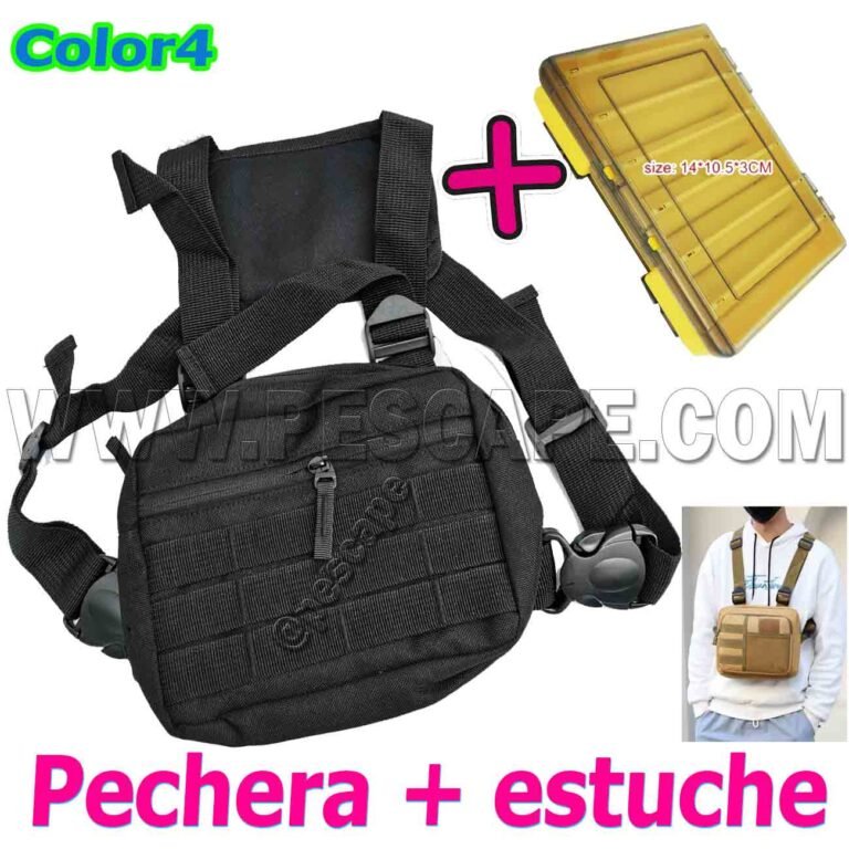 Pechera de pesca Impermeable Tactica 3 divisiones + Estuche Negro ...