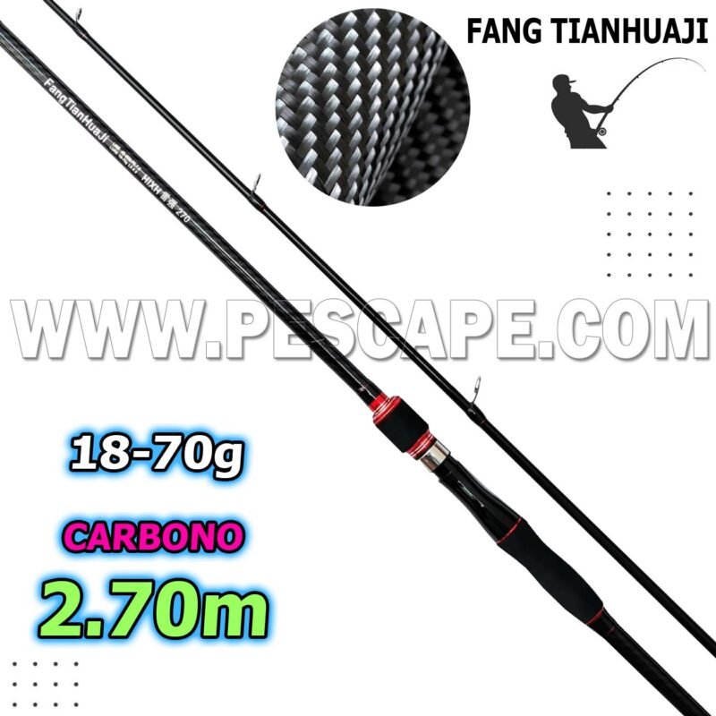 Caña de pescar FANG TIANHUAJI 2.7M Carbono 18-70g Black Red 2 cuerpos - PescaPe Fishing | Tienda ...