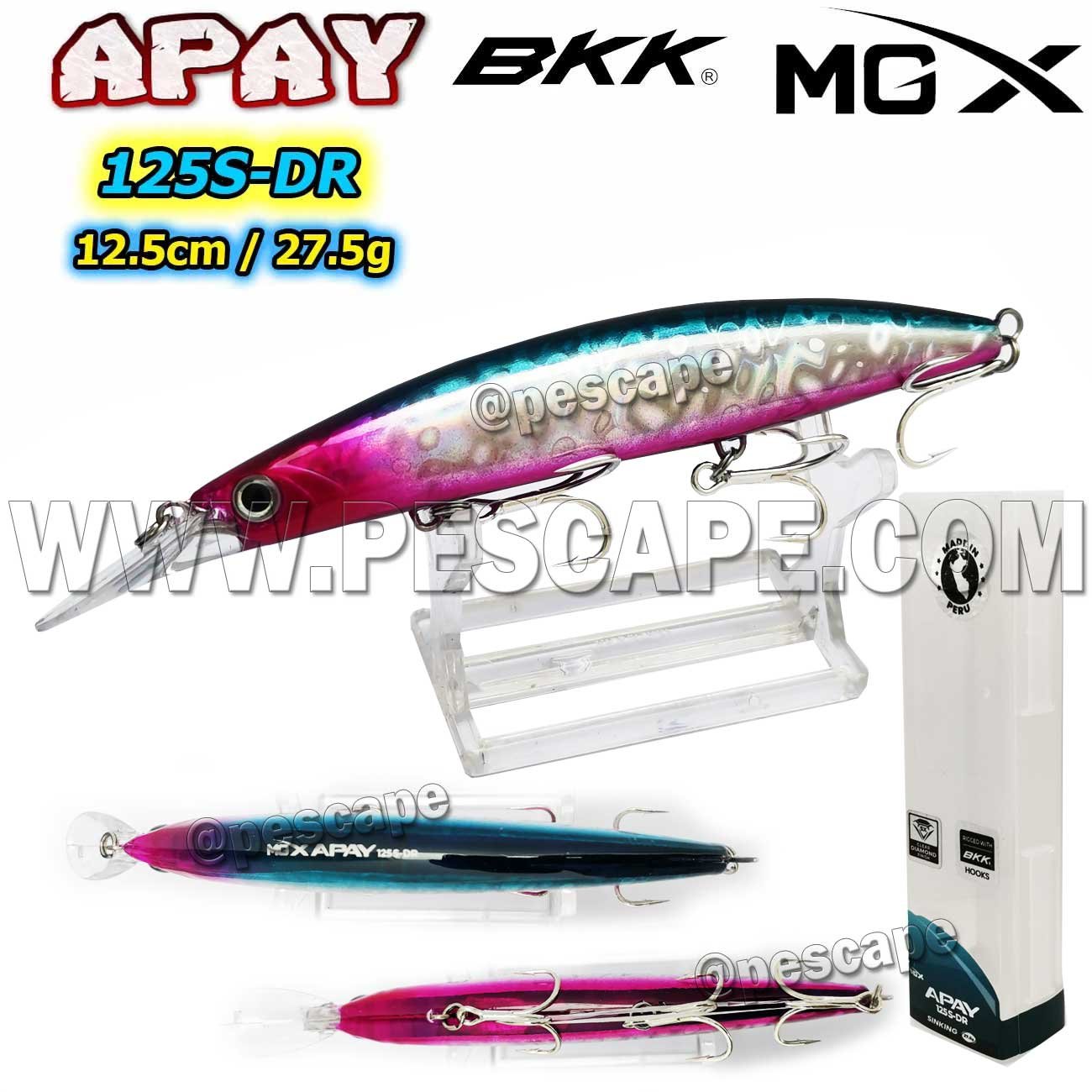 Señuelo MGX Apay 125S-DR BKK 125mm 27.5gr – Cabeza Rosa - PescaPe ...