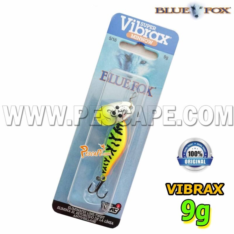 Cucharilla Blue Fox Vibrax Minnow Super 2 9g Original Yellow - PescaPe ...