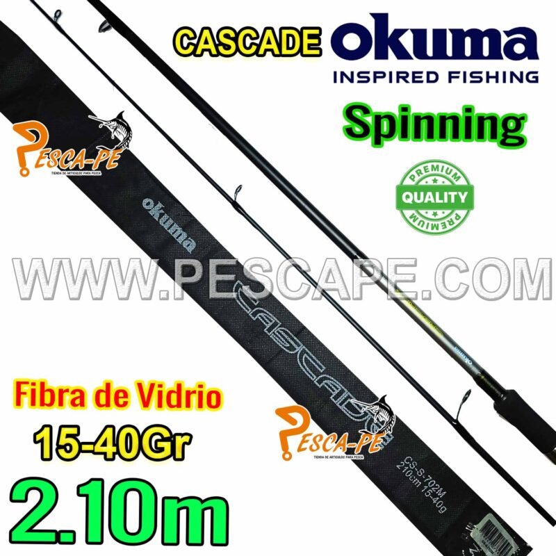 caña OKUMA Cascade Fibra de Vidrio Spinning 2.10m - PescaPe Fishing ...