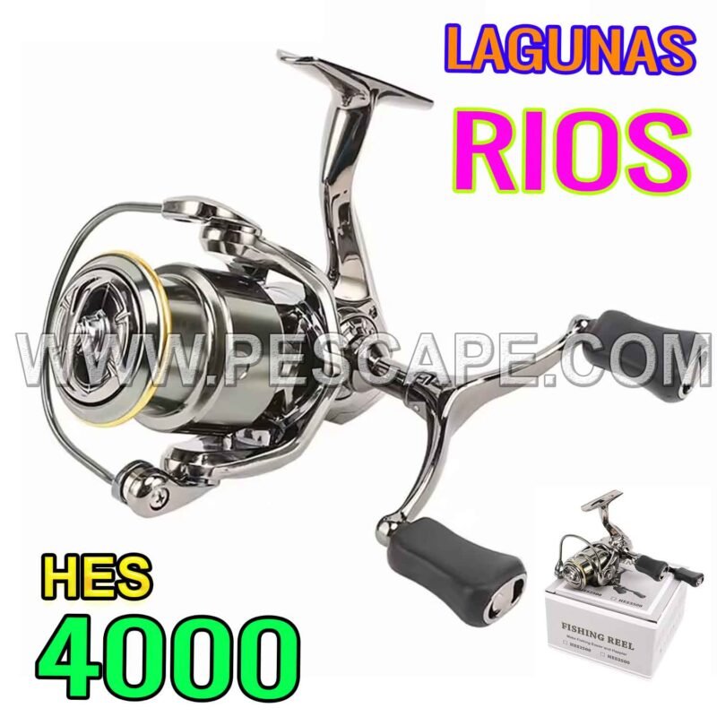 Carrete fishing Reel HES4000 Doble Manubrio Laguna Ríos - PescaPe ...